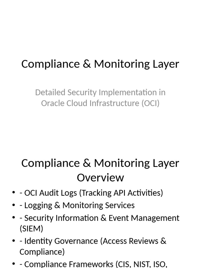OCI Compliance Security | PDF
