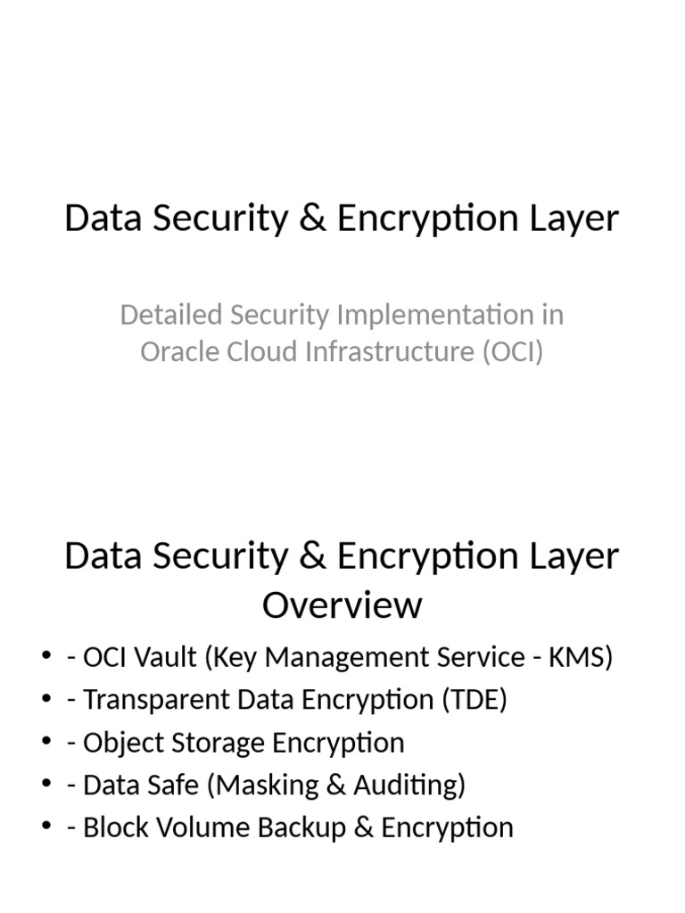 OCI Data Security | PDF