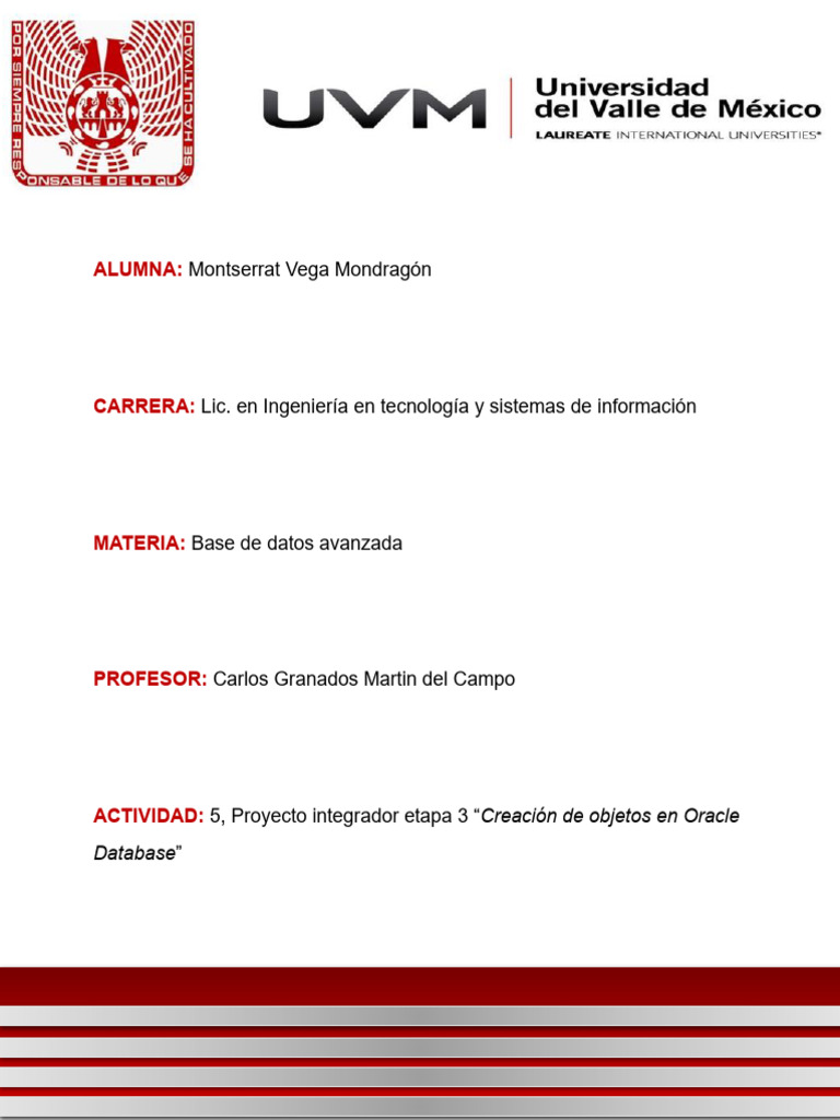 Creación de Objetos en Oracle Database | PDF | Bases de datos | Desarrollo de software