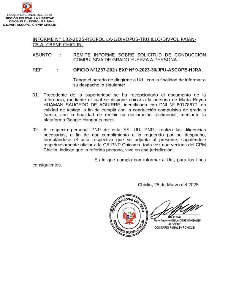 INFORME DE PNP | PDF