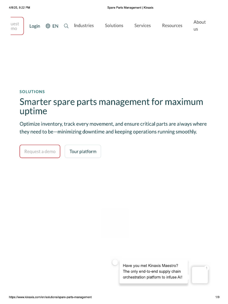 Smarter Spare Parts Management For Maximum Uptime | PDF