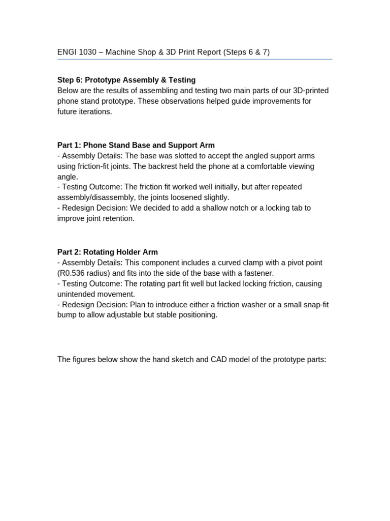ENGI1030 Step6 and 7 Report FINAL v2 With Summary | PDF | Machining | Tools