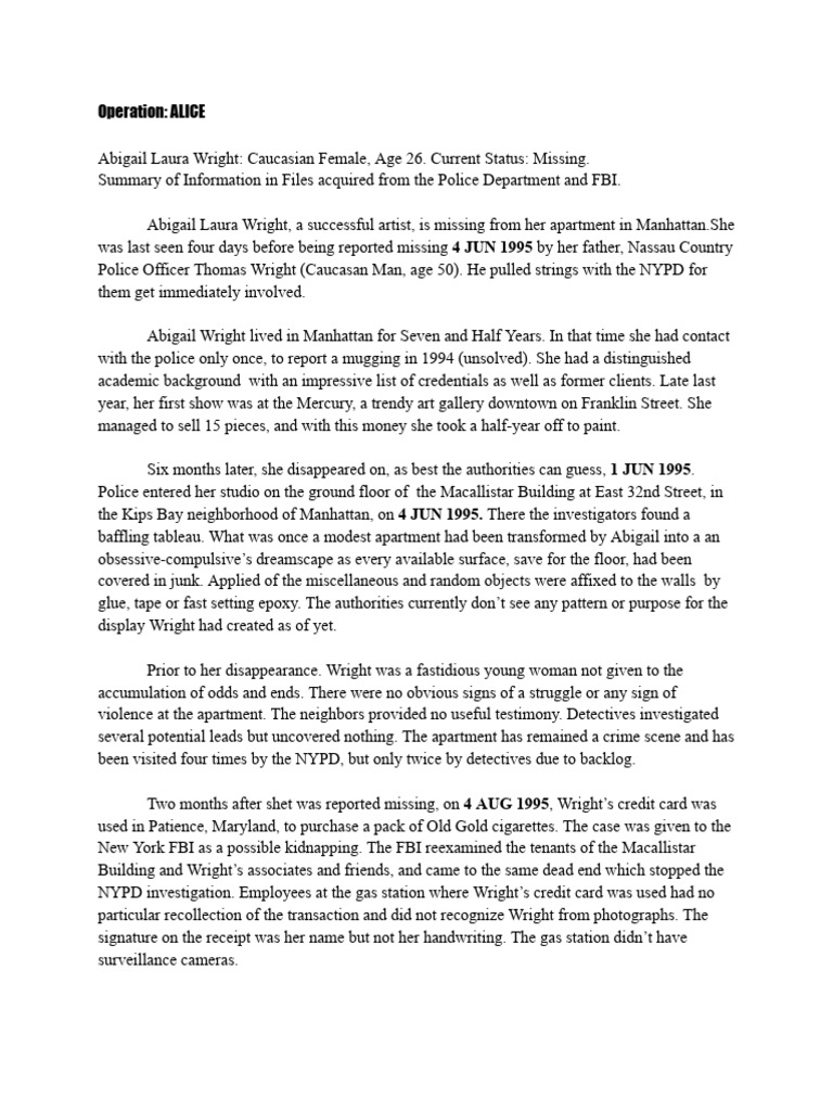 ImPossible Landscapes Handout OP ALICE | PDF | Crimes | Crime & Violence