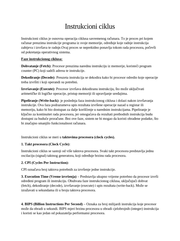 Instrukcioni Ciklusi 2 | PDF