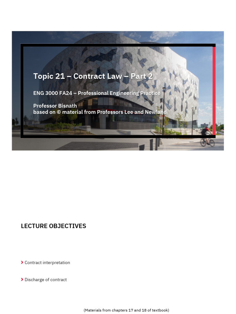 Topic 21 - Contract Law - Part 2 | PDF | Parol Evidence Rule | Employment
