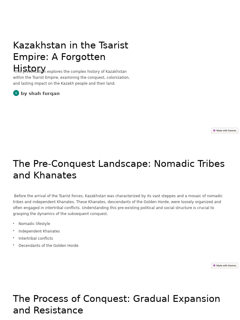 Kazakhstan's History in the Tsarist Empire | PDF | Kazakhstan | Russian ...