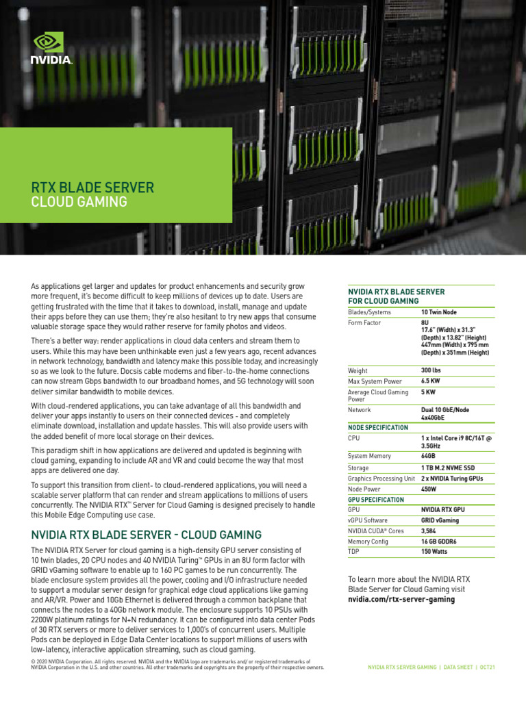 geforce-now-rtx-server-gaming-datasheet | PDF | Graphics Processing ...