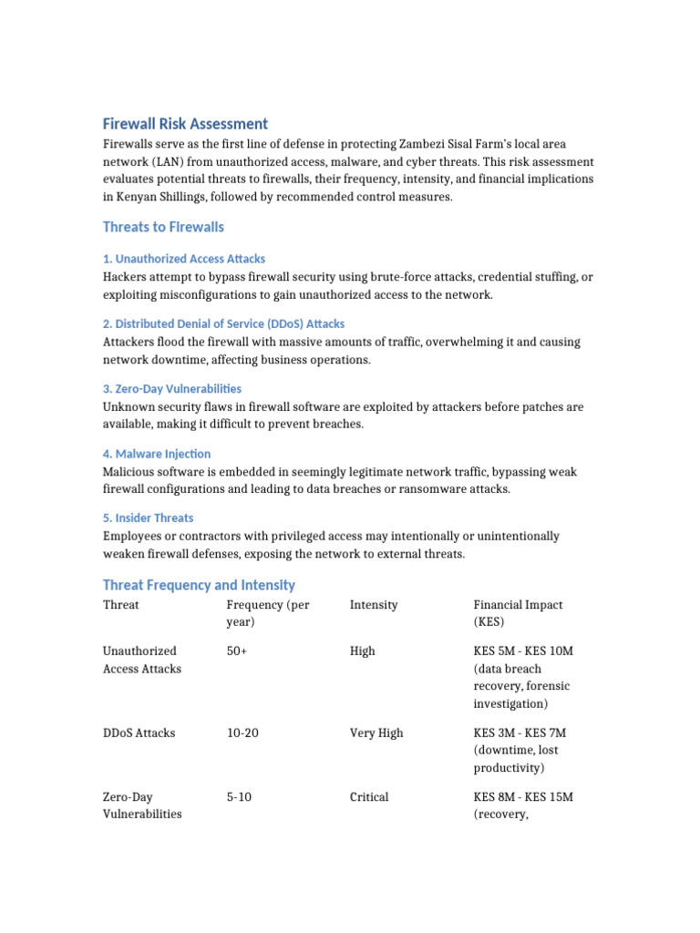 Firewall Risk Assessment | PDF | Security | Computer Security