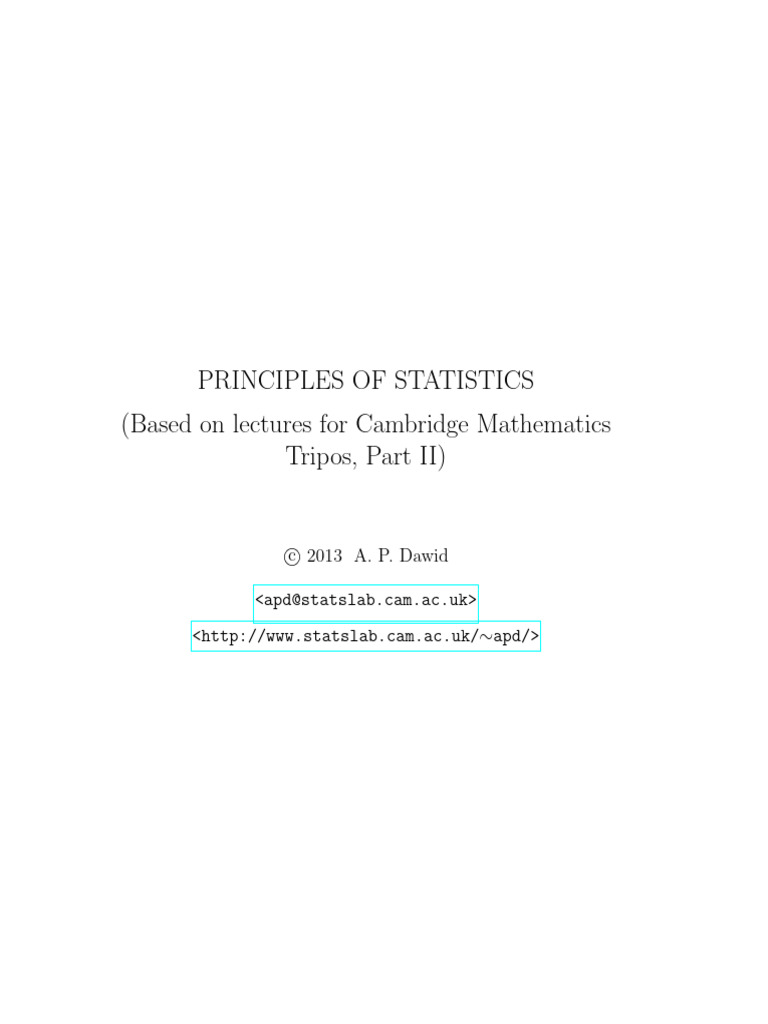 Principles of Statistics | PDF | Statistical Inference | Probability Theory