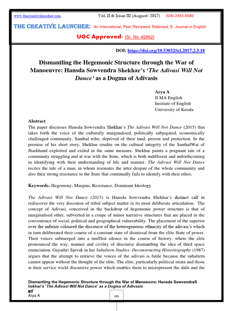 Dismantling The Hegemonic Structure Thro A1bd9550 | PDF | Antonio Gramsci