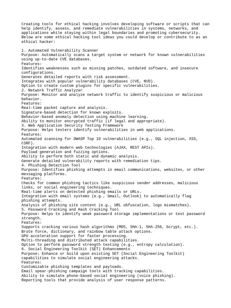 Creating Tools For Ethical Hacking | PDF | Security | Computer Security