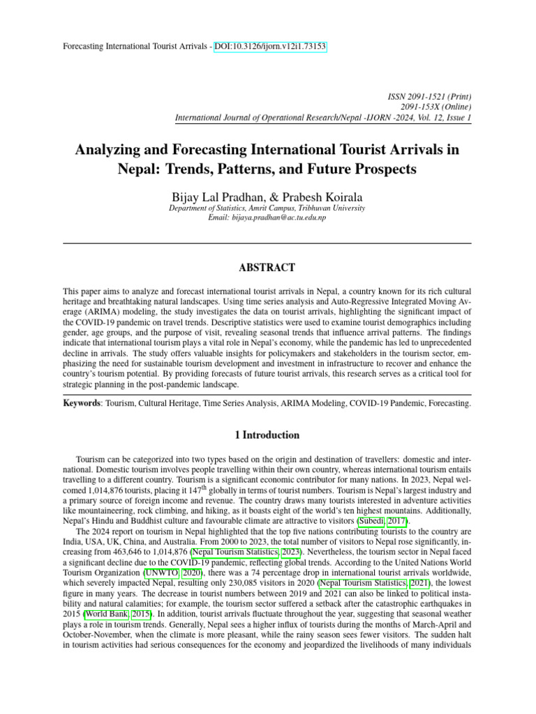 Bijay Lal Pradhan, & Prabesh Koirala | PDF | Autoregressive Integrated Moving Average