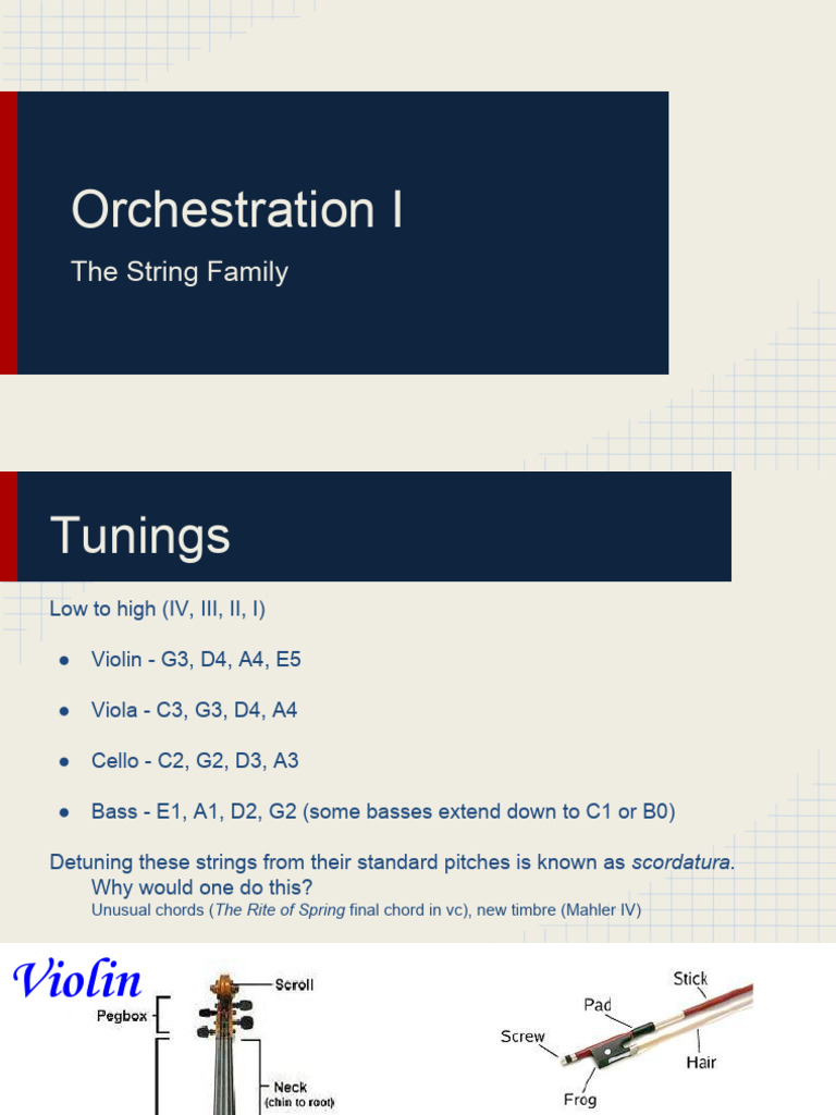 Orchestration I - The String Family | PDF | Harmonic | Violin