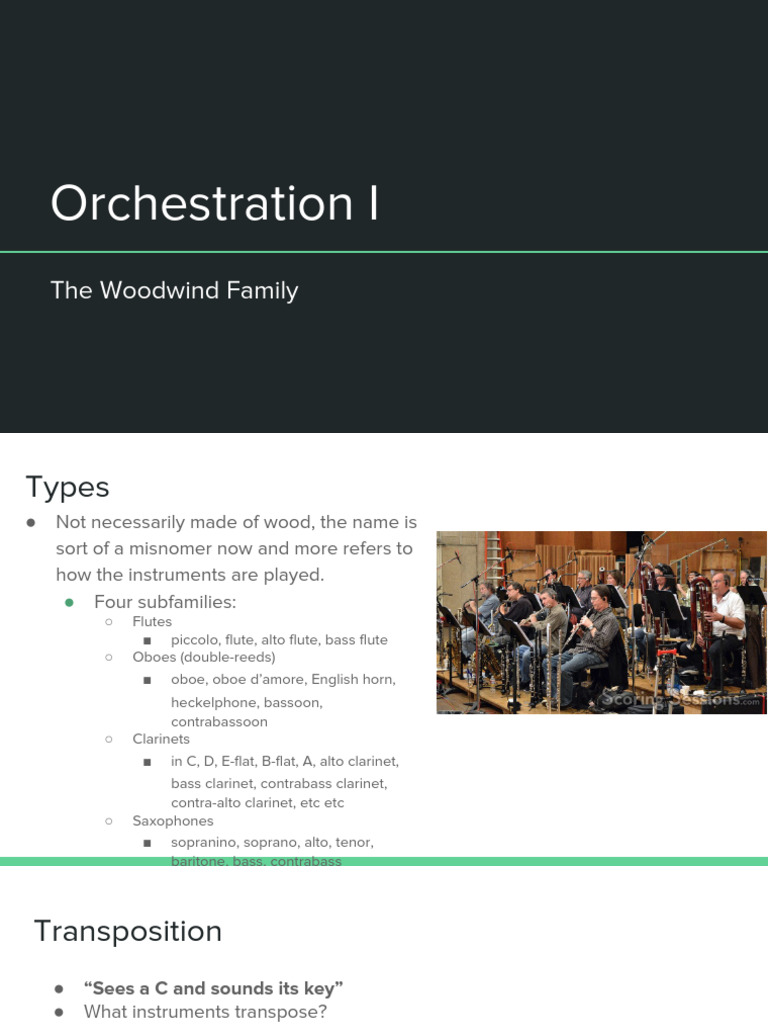 Orchestration I - The Woodwind Family | PDF | Woodwind Instruments ...