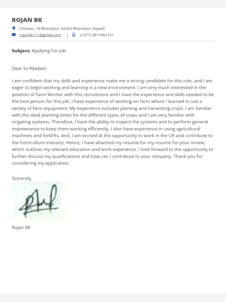 Rojan's Letter | PDF