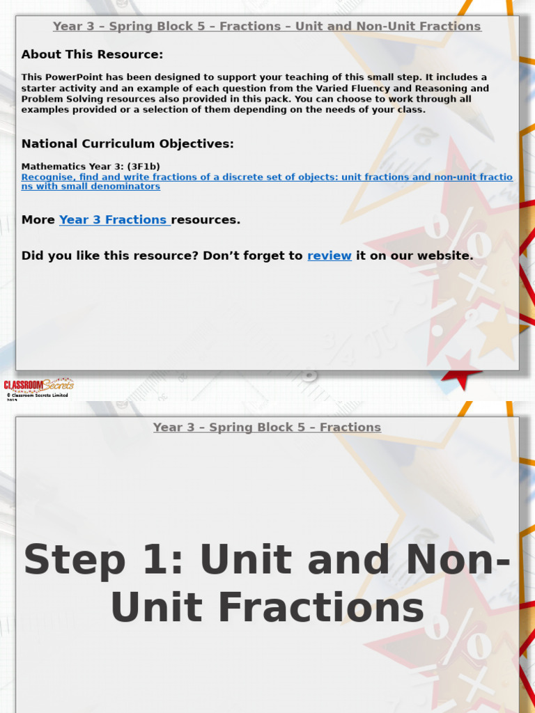 Unit and Non Unit Fractions | PDF | Numbers | Division (Mathematics)