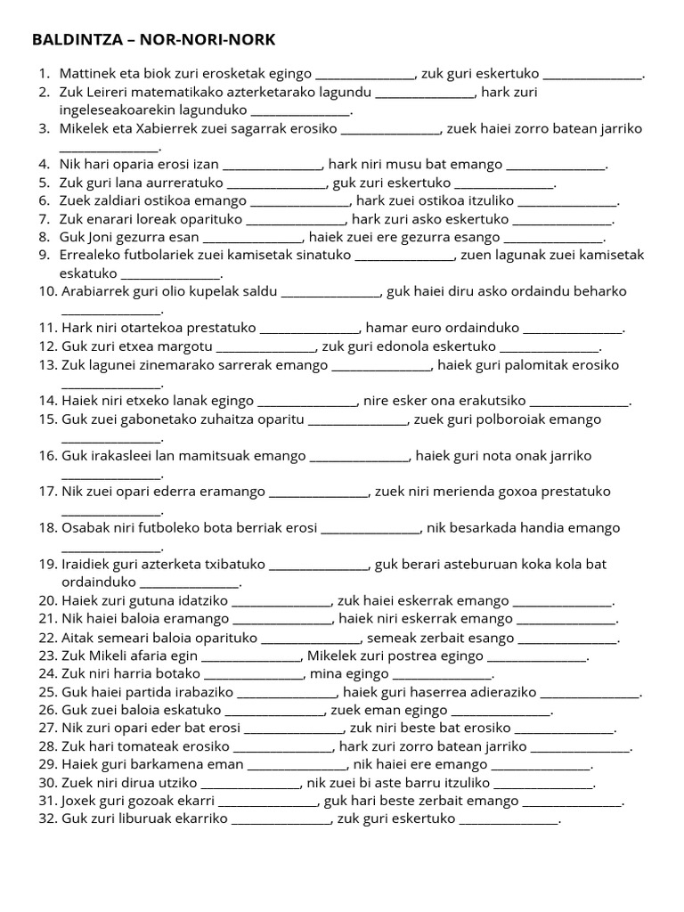 Baldintza – Nor Nori Nork | PDF