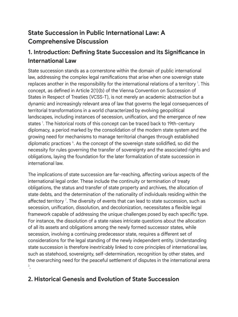 State Succession in International Law | PDF | International Law | Treaty