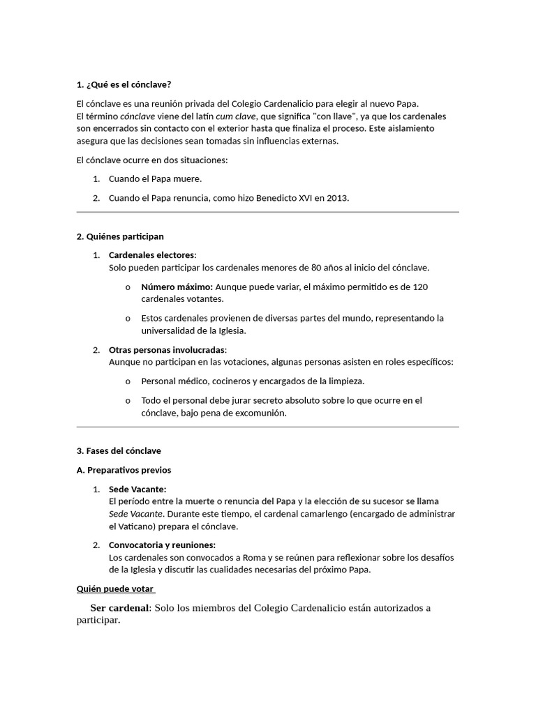 Conclave | PDF | Papa | Iglesia Católica