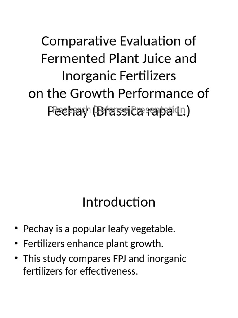 FPJ vs Inorganic Fertilizer Presentation | PDF