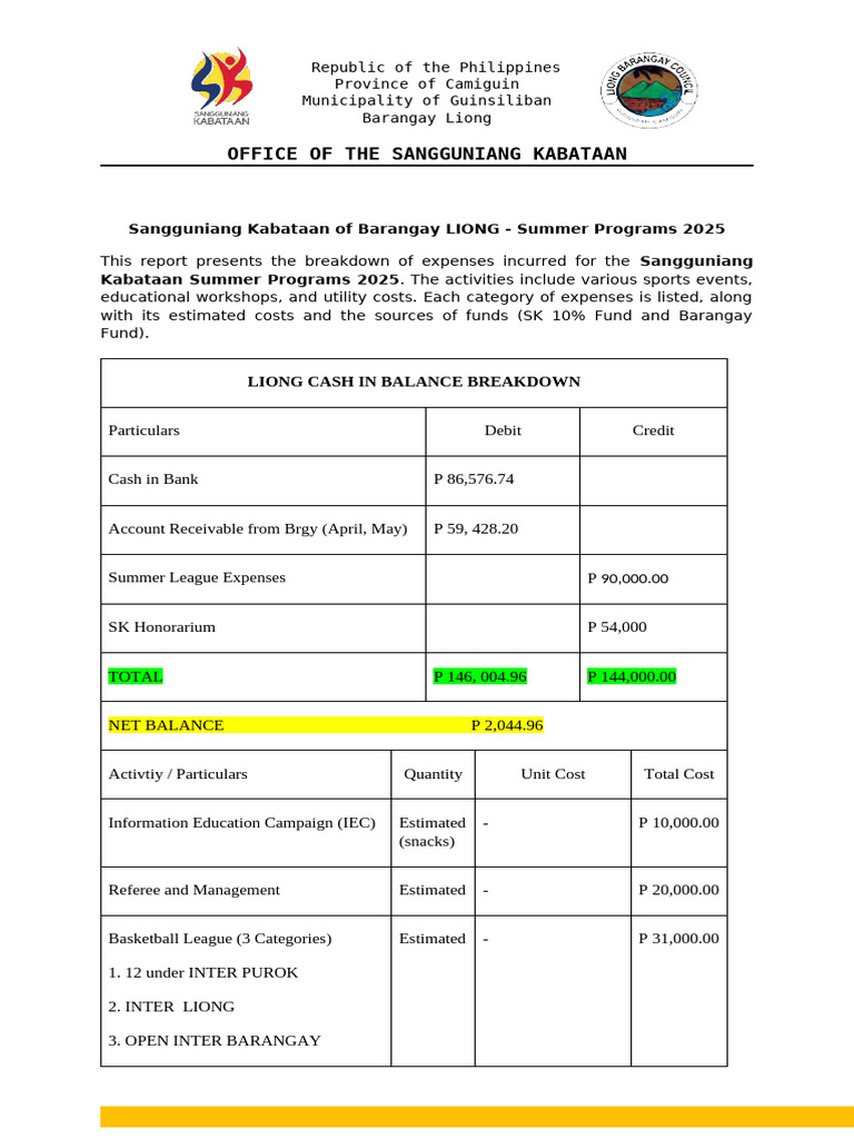 Expense Presentation LIONG SK | PDF | Expense | Financial Services