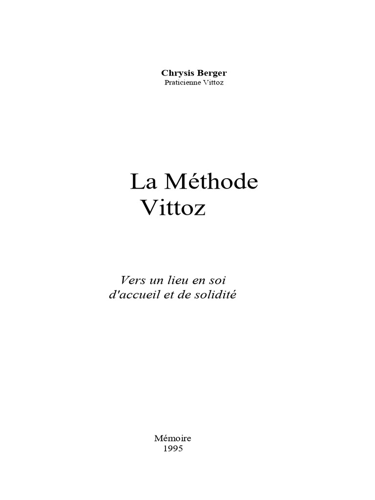La Méthode Vittoz : Réceptivité et Solidité | PDF | Plaisir | Conscience