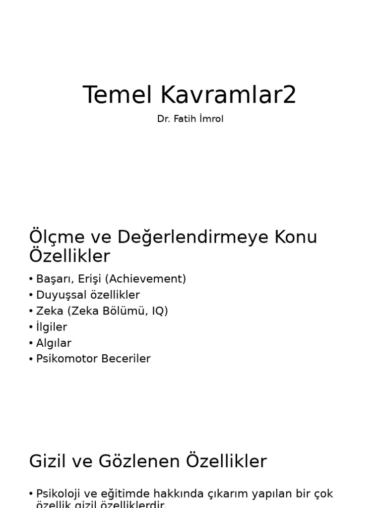 Temel Kavramlar 2 | PDF
