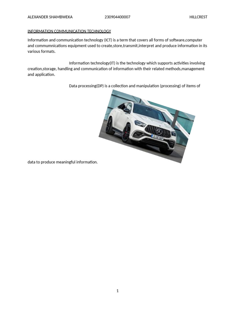 Information Communication Technology | PDF