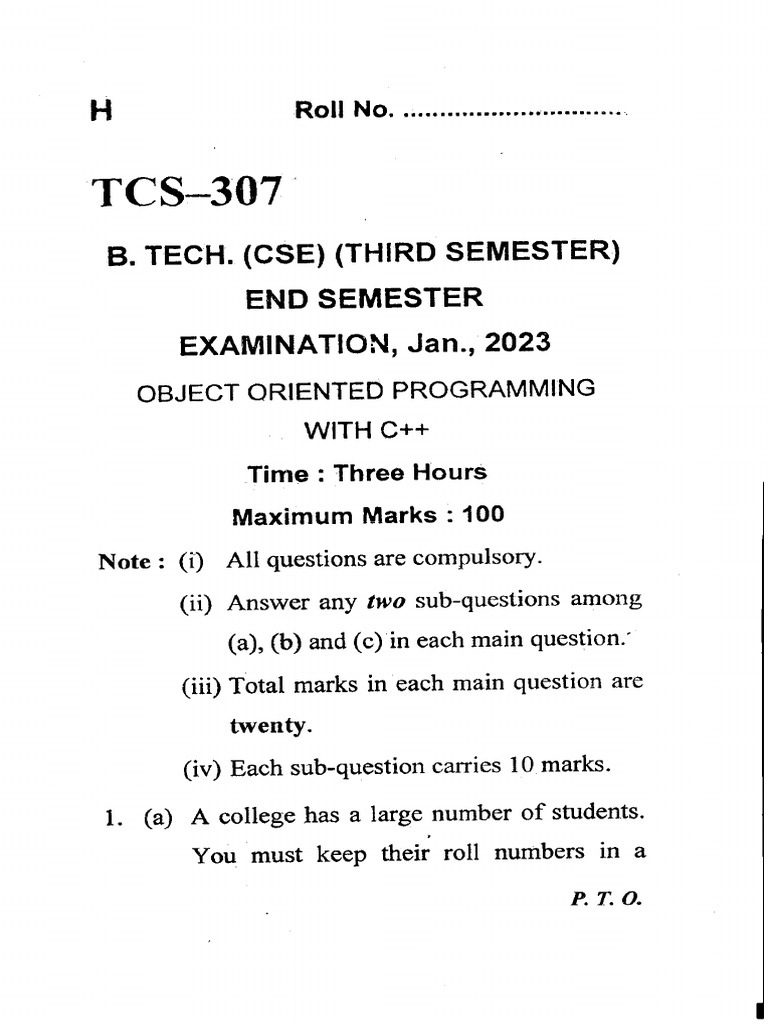 Tcs307 Endsem 2023 Jan | PDF
