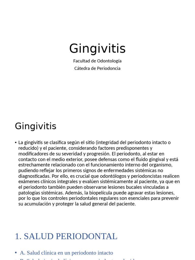 Gingivitis | PDF | Especialidades Medicas | Enfermedades y trastornos