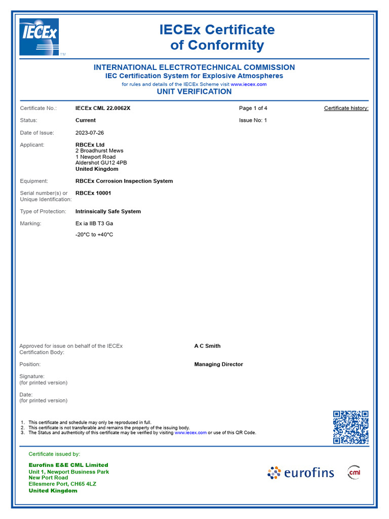 IECEx CML 22.0062X 001 2 | PDF | Electricity