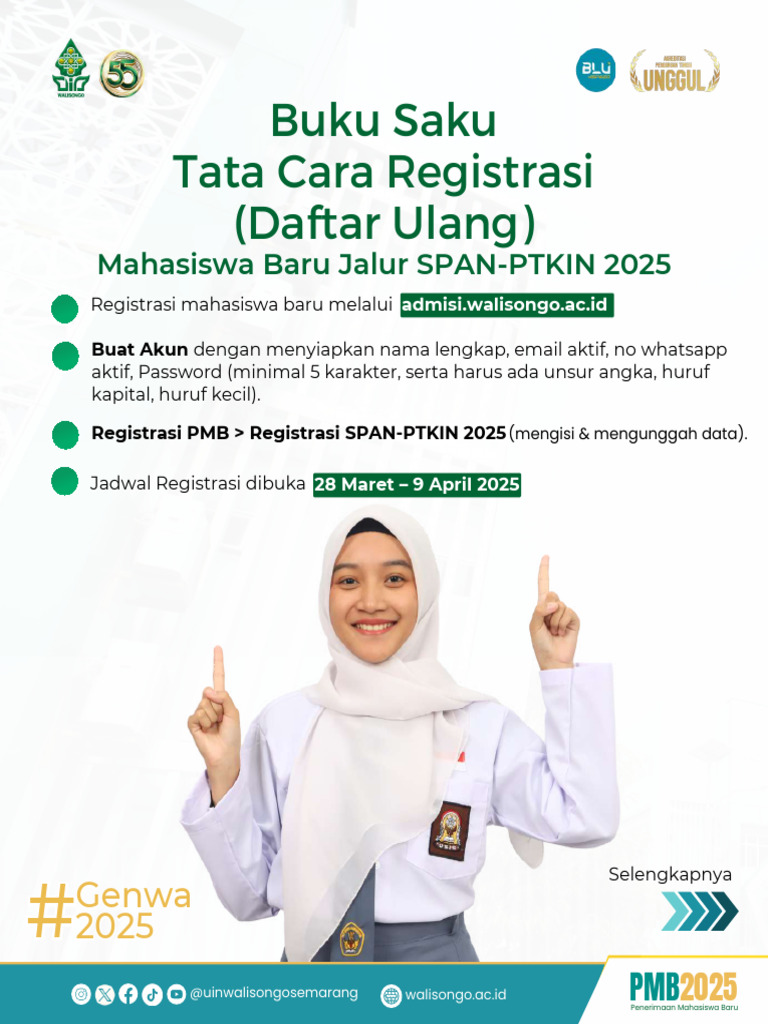 Buku Saku Registrasi Daftar Ulang SPAN PTKIN 2025 | PDF