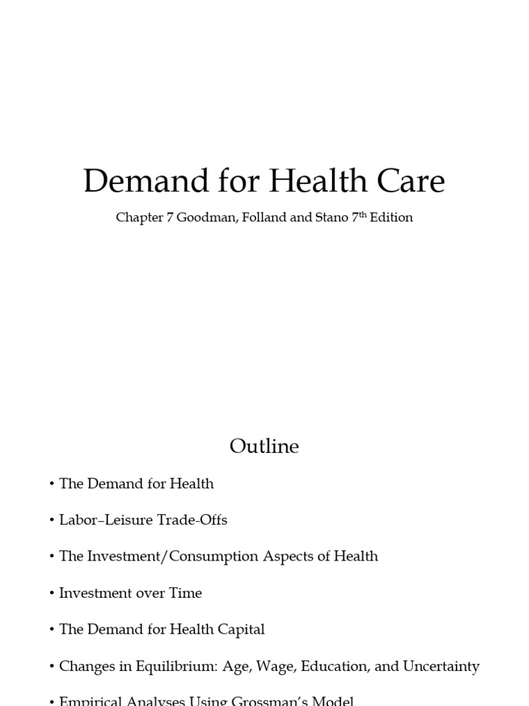 Grossman Model of Health Demand | PDF | Health Economics | Economics