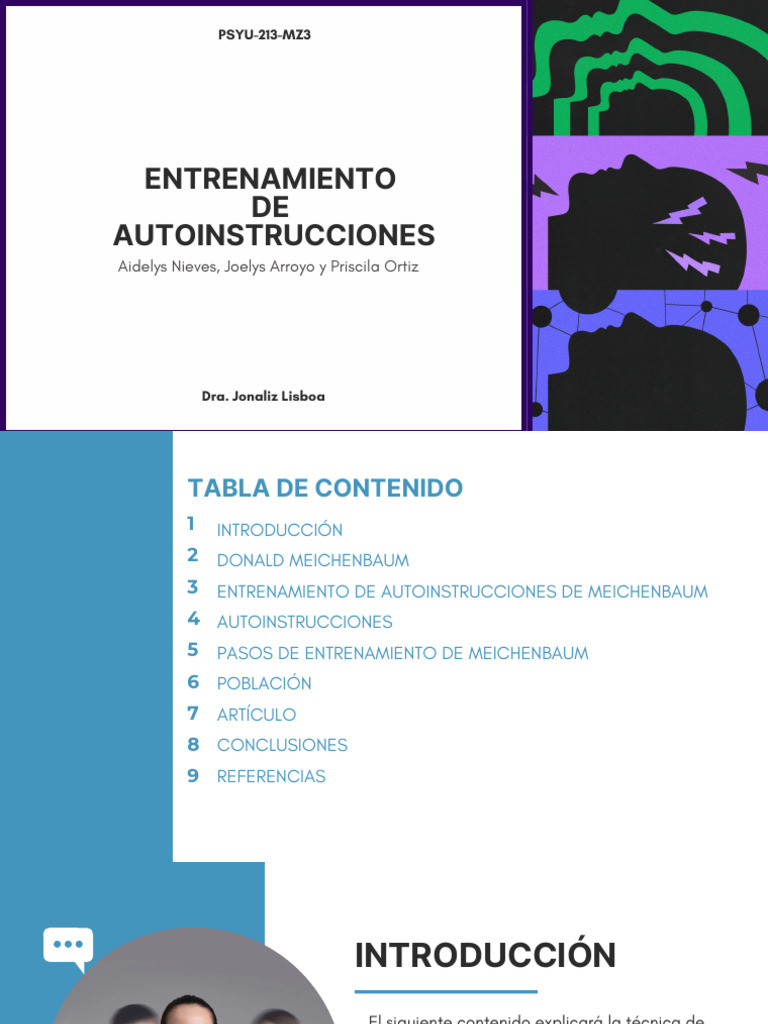 Entrenamiento en Autoinstrucciones de Meichenbaum | PDF | Desorden ...