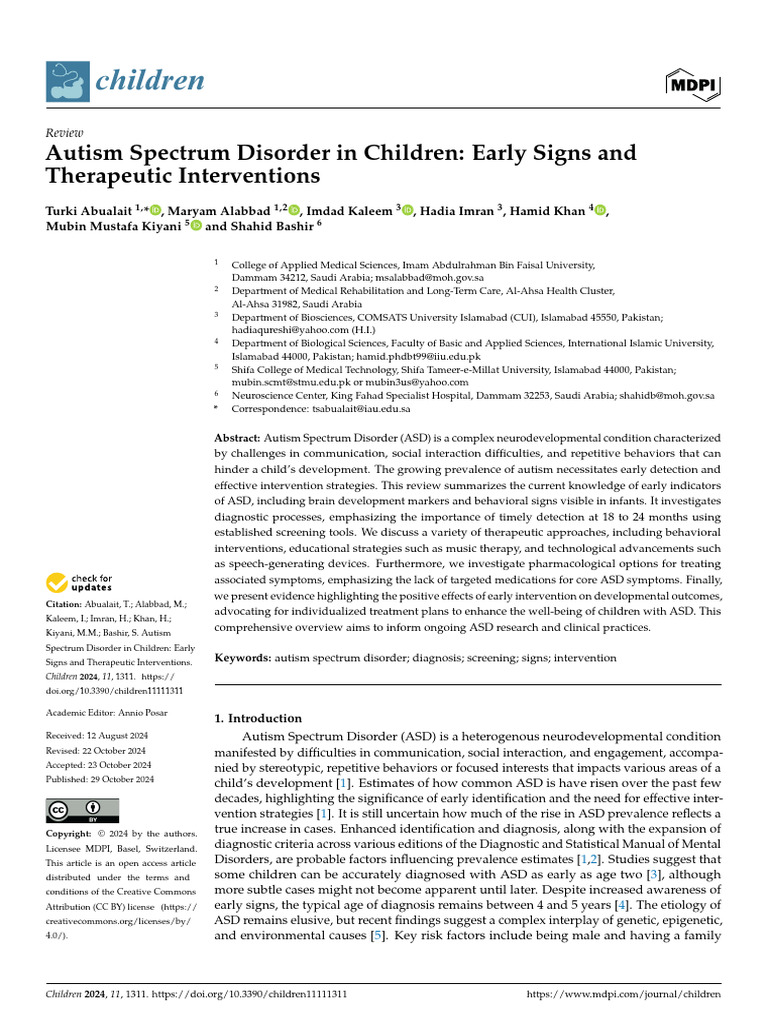3L_Autism Spectrum Disorder in Children. Early Signs and therapeutic ...