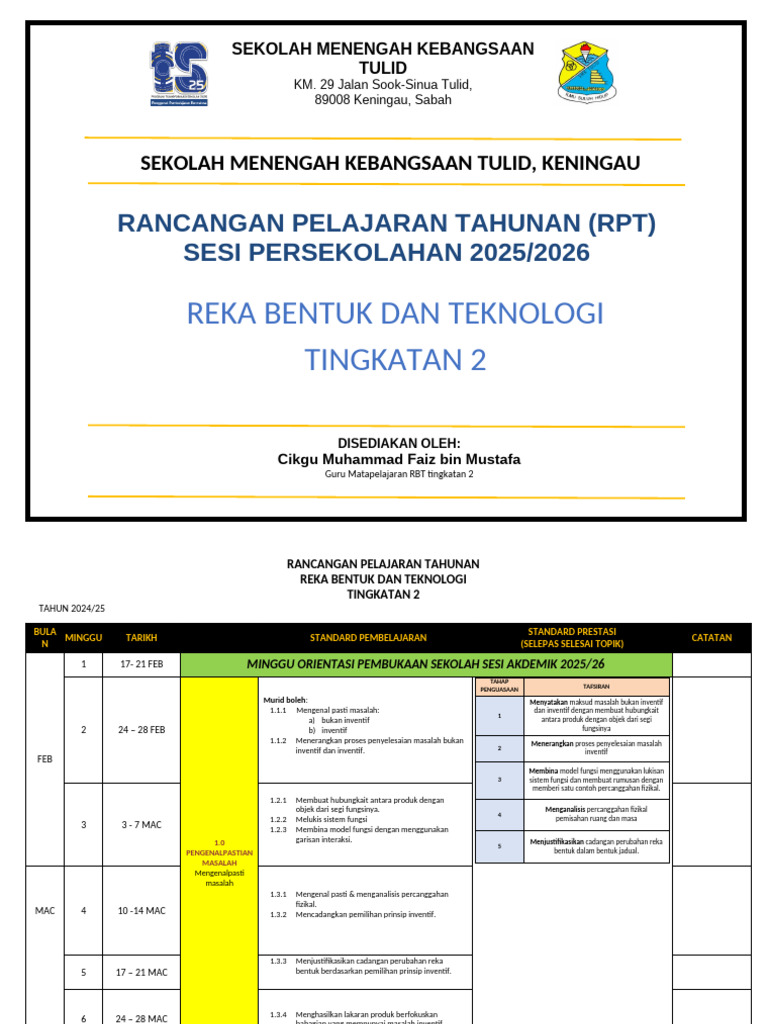 RPT RBT T2-2025 | PDF