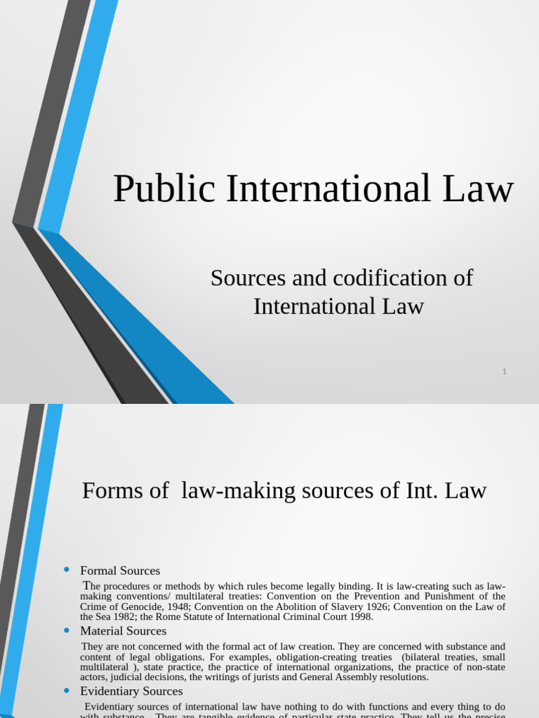 02 Sources and Codification of IL | PDF | International Law | Treaty
