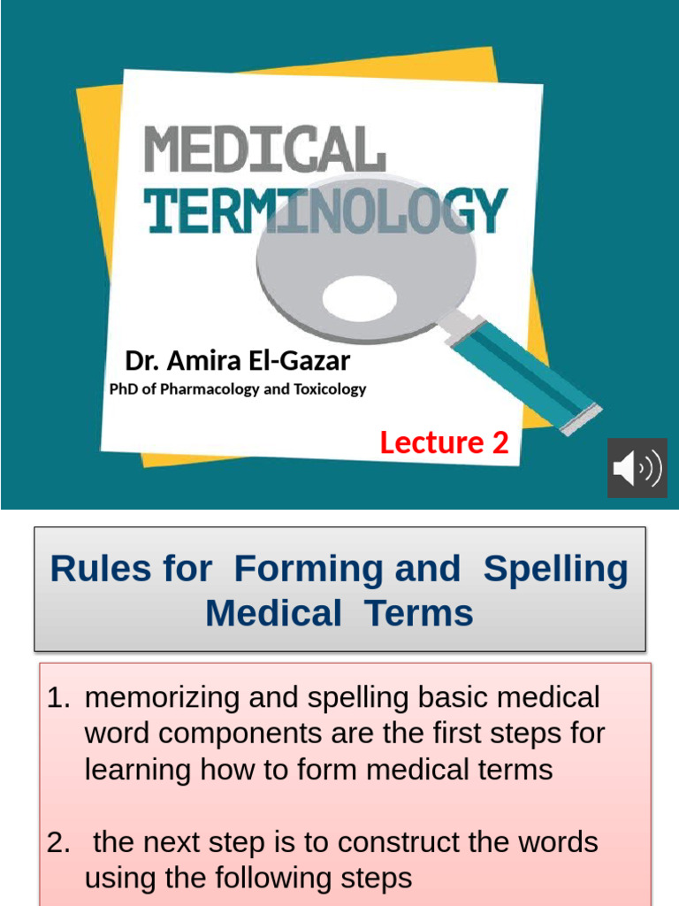 Medical Terms: Formation and Spelling Rules | PDF