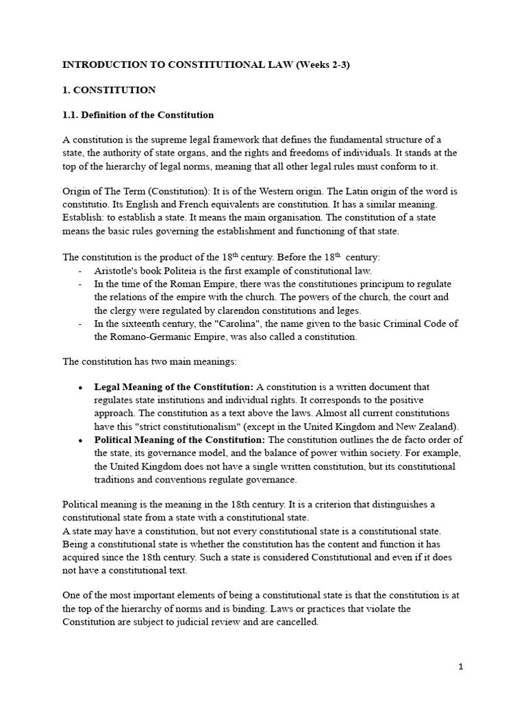 Overview Of Constitutional Law Principles Pdf Constitutional