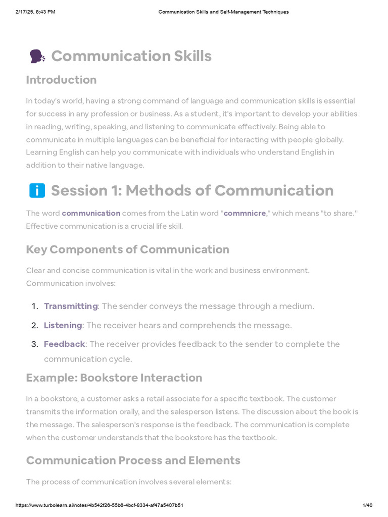 Employability Skills Notes | PDF | Nonverbal Communication | Communication