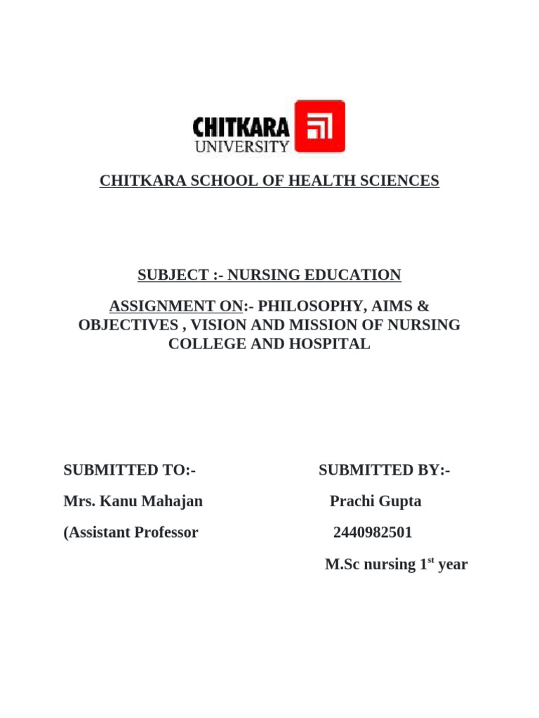 Vision Mission Assignment | PDF | Health Care | Hospital