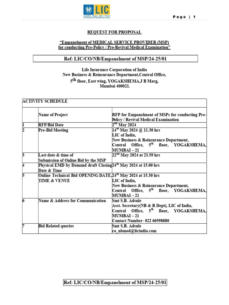 MSP RFP 2024 | PDF | Insurance | Request For Proposal