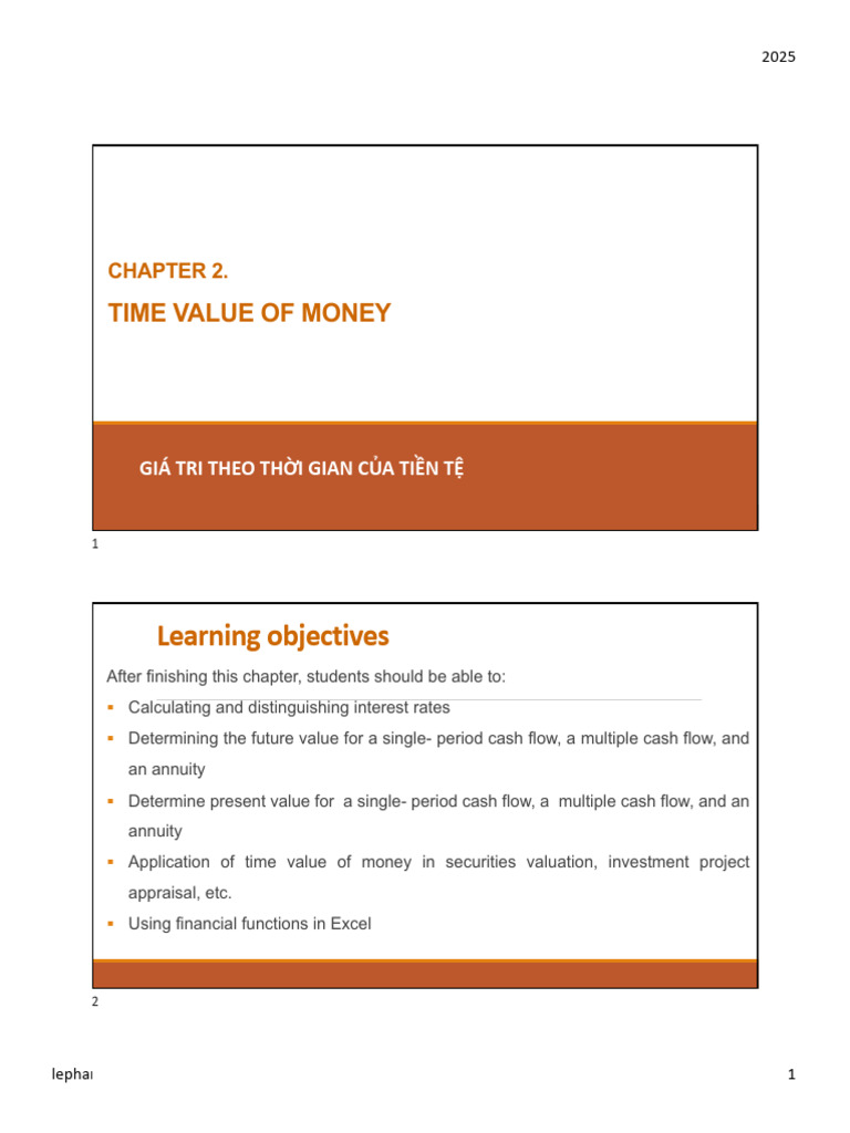 Chapter 2 - Time Value of Money - Lessonpptx | PDF | Present Value | Interest