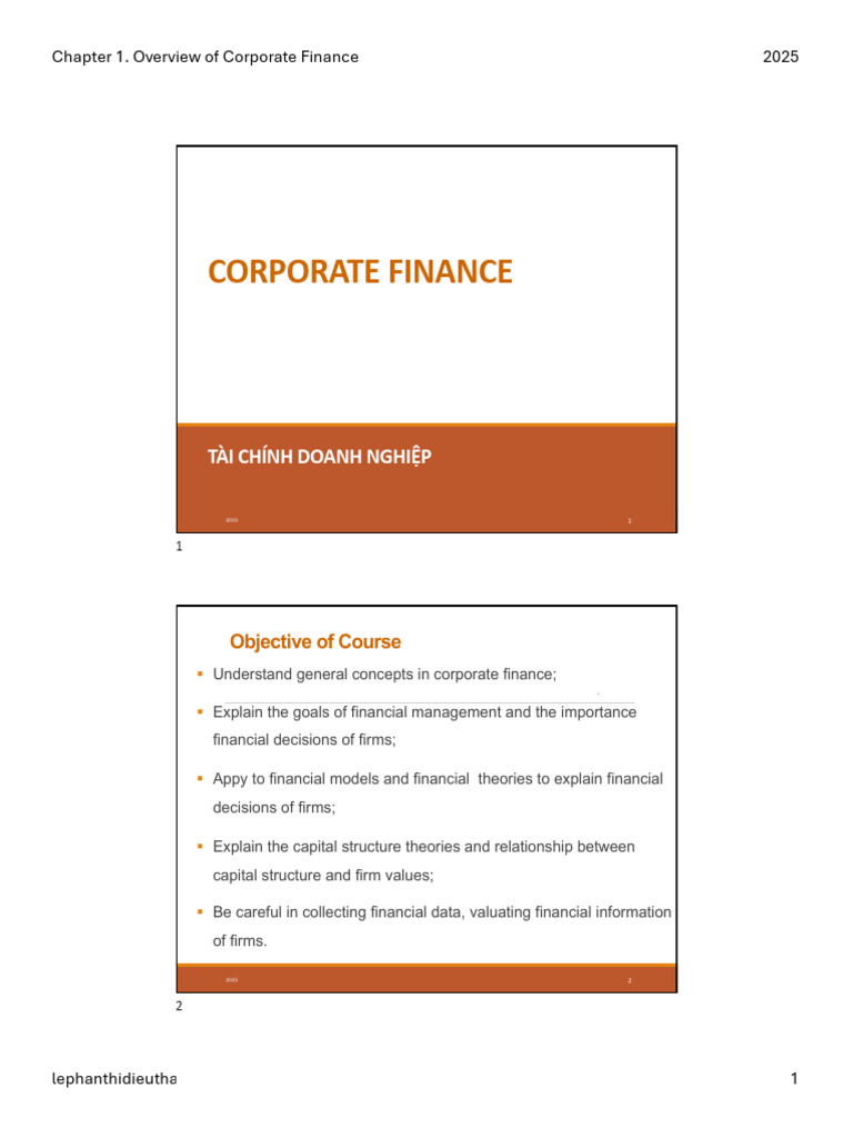 Corporate Finance Overview and Objectives | PDF | Balance Sheet ...