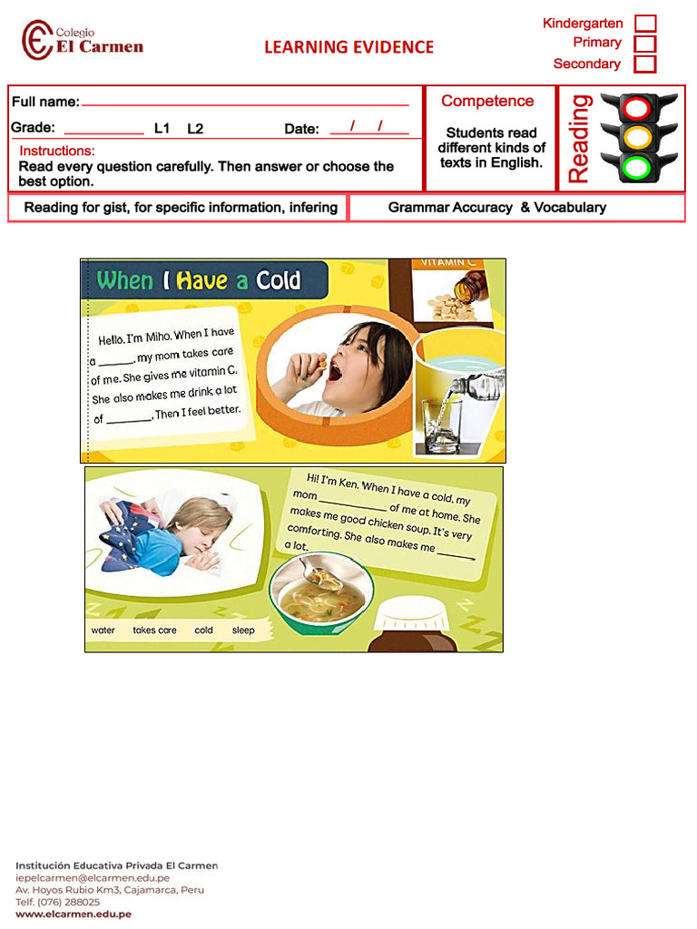 Exam 4th Grad Bim 4 Reading | PDF
