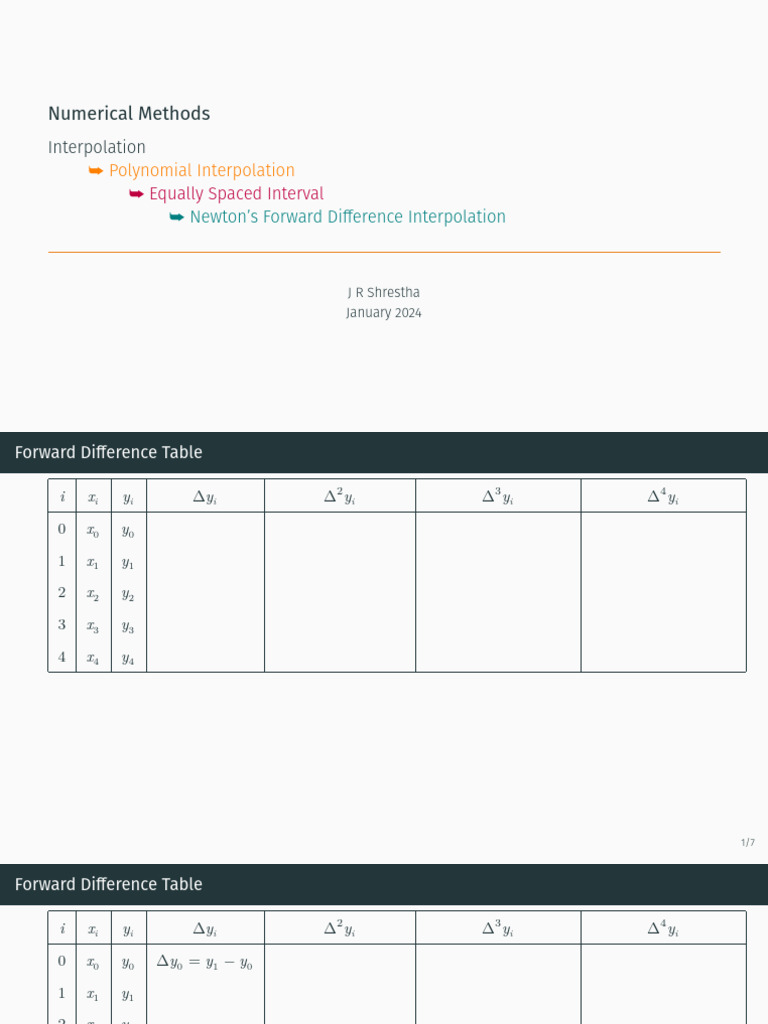 4.1 NewtonForward Presentation | PDF | Finite Difference | Mathematical ...