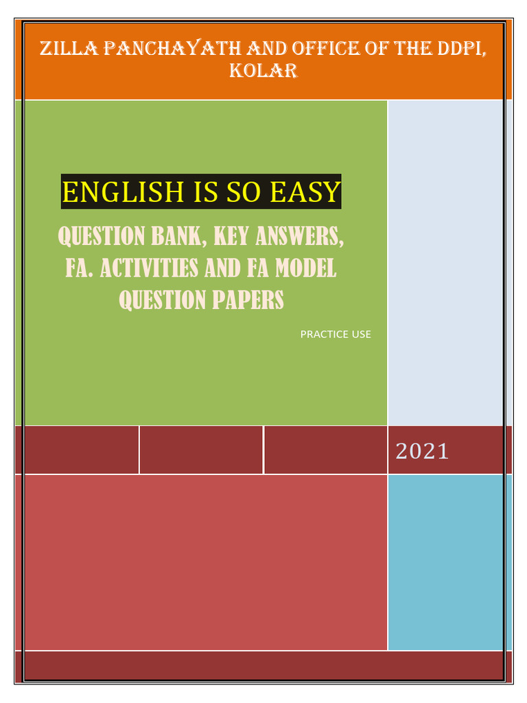 English Question Bank 2021-22 Kolar | PDF | Verb | Jawaharlal Nehru