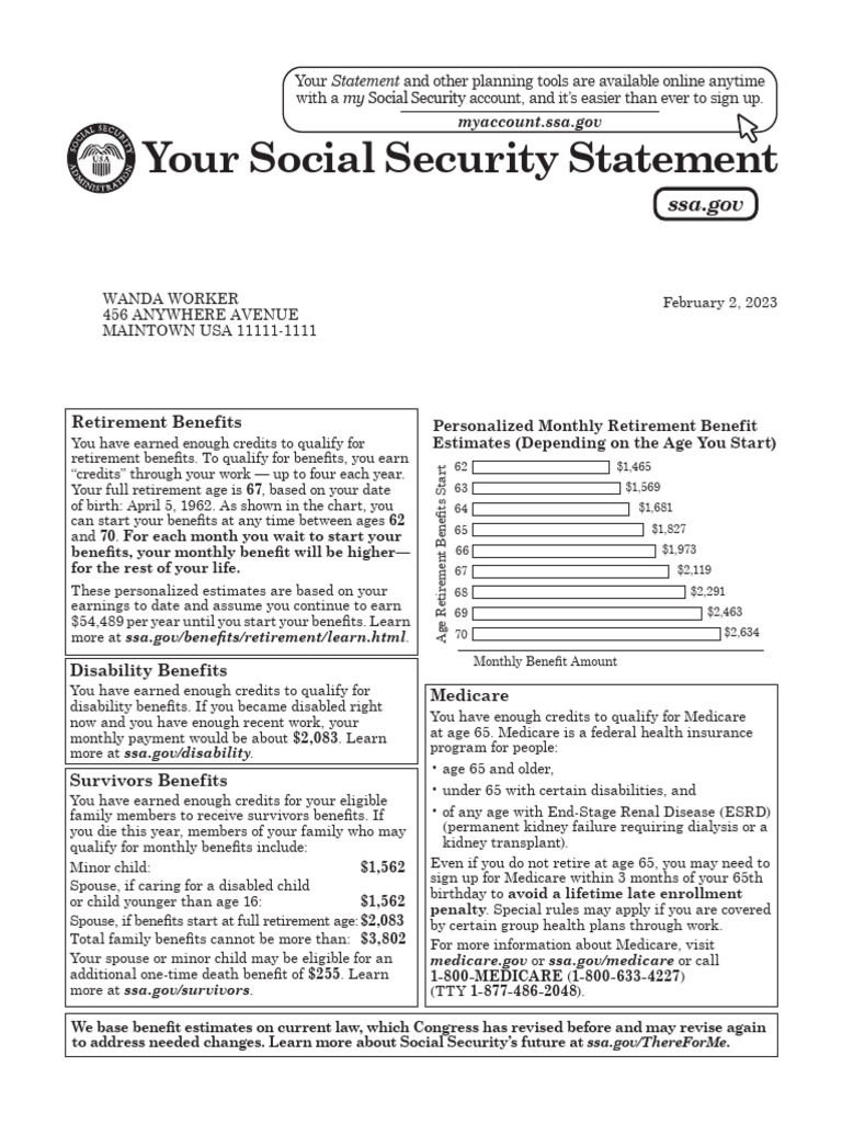Social Security Statement Overview | PDF | Cost Of Living | Social ...