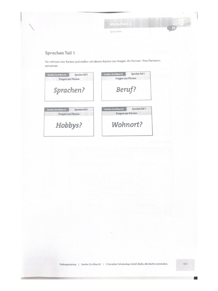 Sprechen Teil 1 | PDF