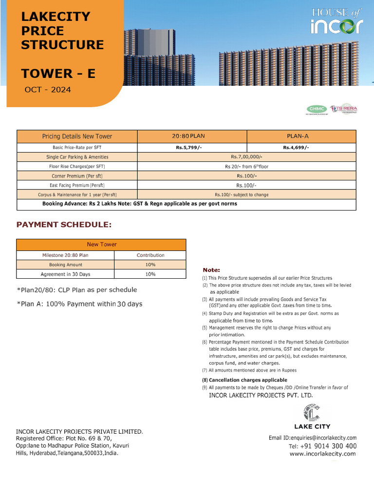 Price Structure Tower - E (OCT 2024) | PDF